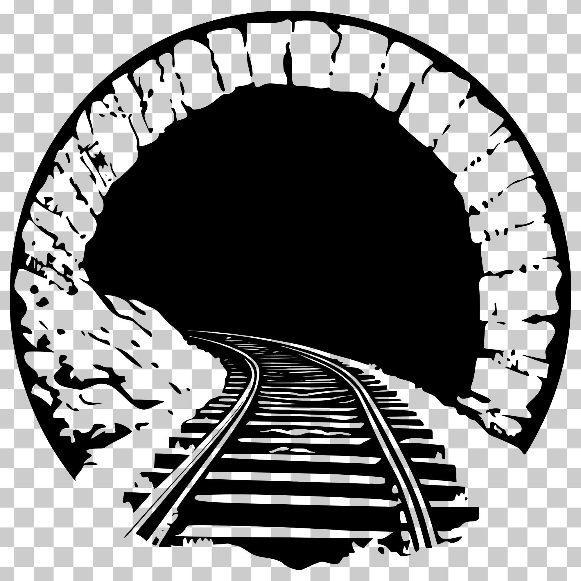 Train Tracks Svg, Railway Tunnel Vector, Train Journey Svg, Railroad ...