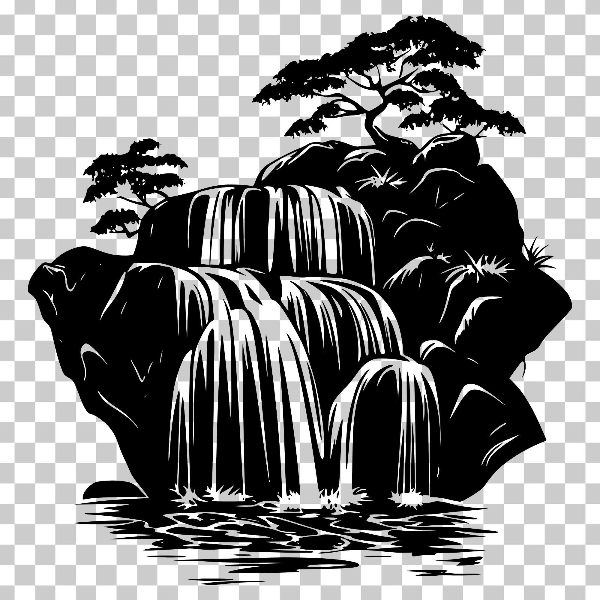 Multi-step Tiered Waterfall Svg, Cascading Waterfall Svg, River Stream ...