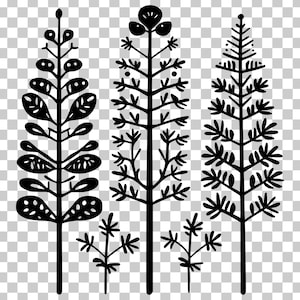 Scandi Folk Art Pines Vector, Pine Tree Svg, Scandi Pine Vector, Folk ...