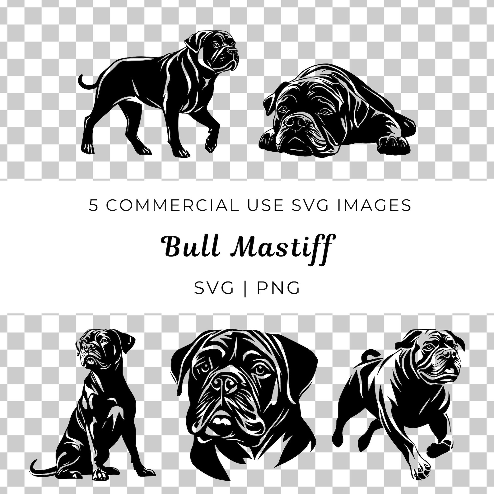 Bull Mastiff Svg, Mastiff Dog Vector, Guard Dog Svg, Large Dog Breed ...