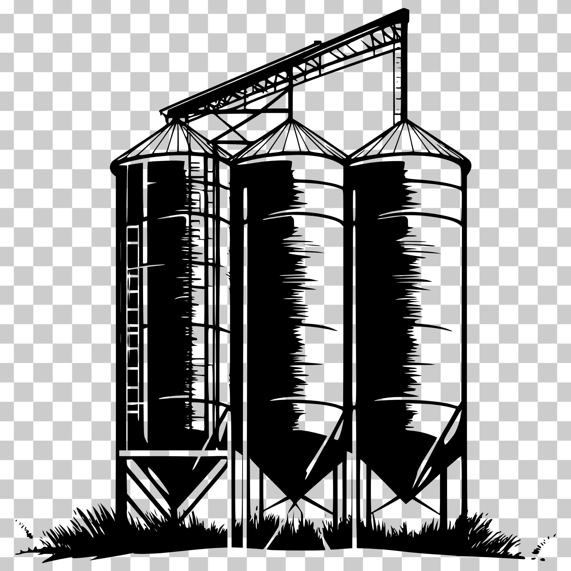Farm Silo Svg, Grain Storage Svg, Agricultural Structure Svg, Farming ...