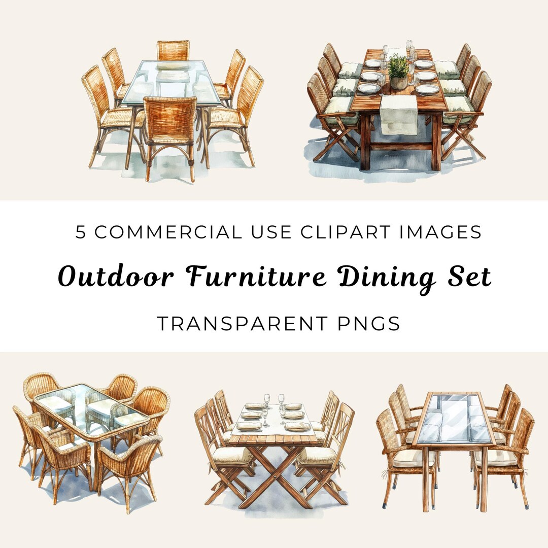 Outdoor Furniture Set Png, Outdoor Dining Table, Patio Furniture Png ...