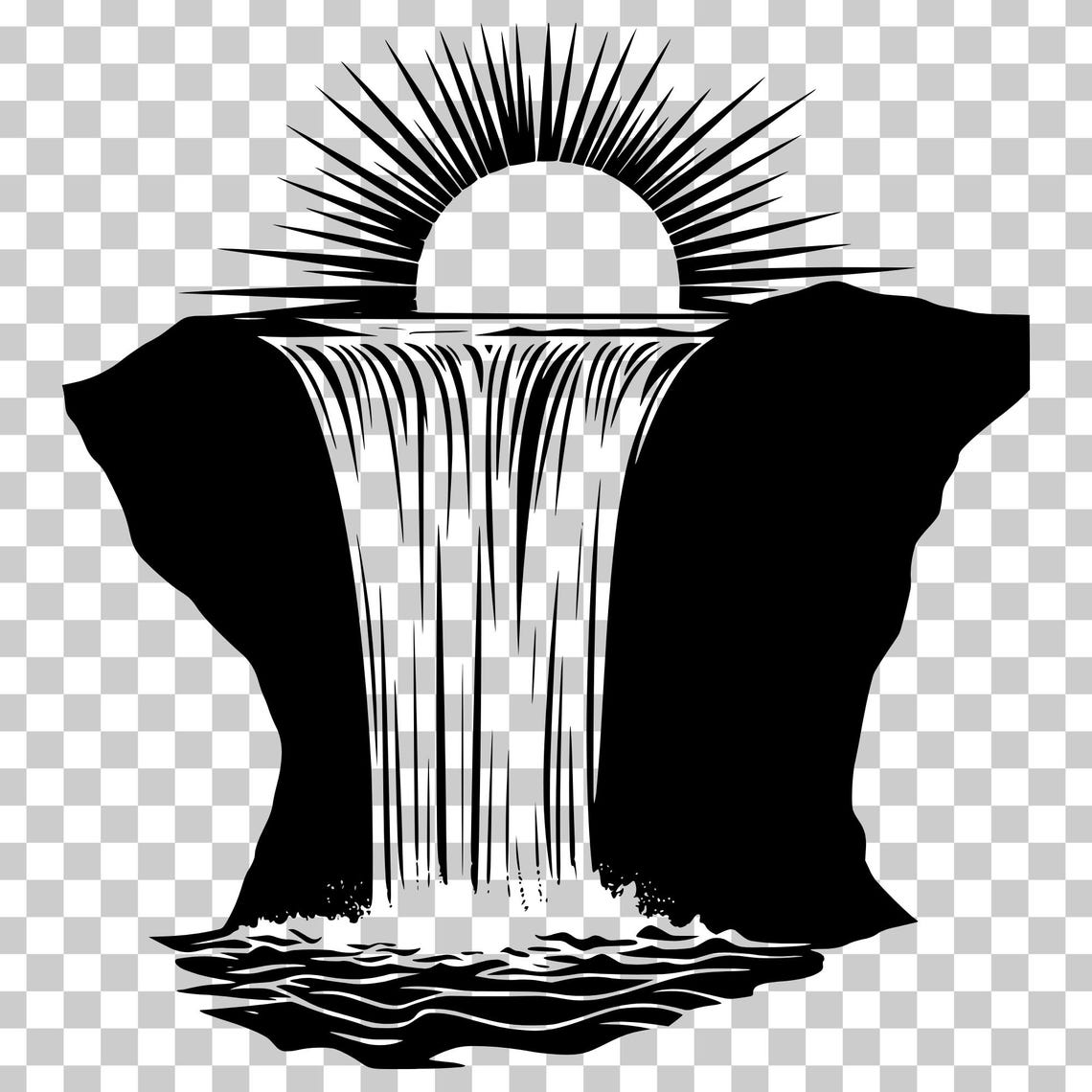 Tidefall Waterfall Svg, Ocean Waterfall Vector, Coastal Waterfall Svg ...