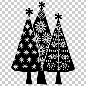 Scandi Folk Art Christmas Trees Svg, Scandinavian Christmas Tree Svg ...