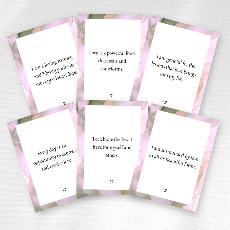 Valentines Day Affirmation Cards, Printable PDF, Self Love and Self ...
