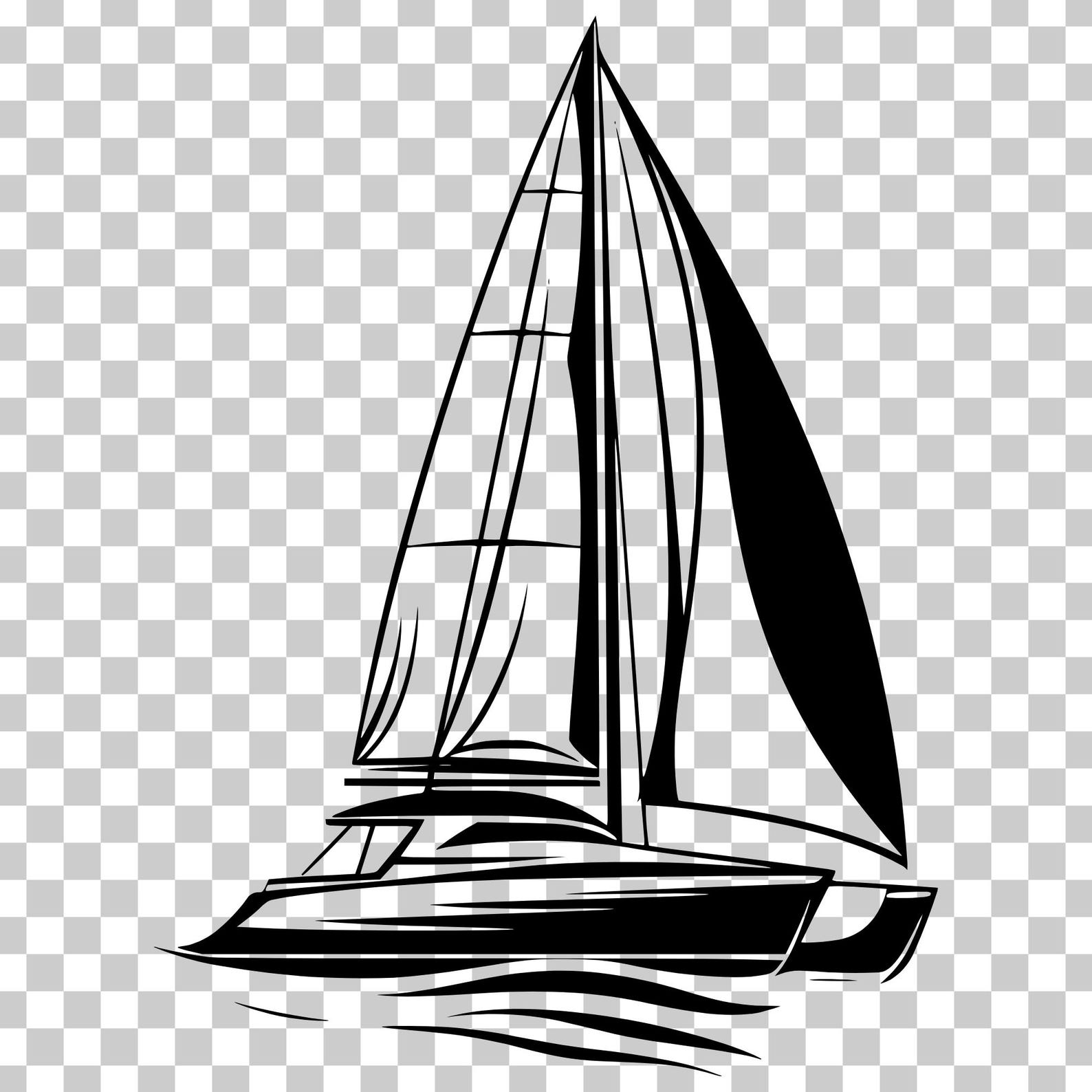 Catamaran Svg, Sailing Boat Vector, Ocean Catamaran Vector, Nautical ...
