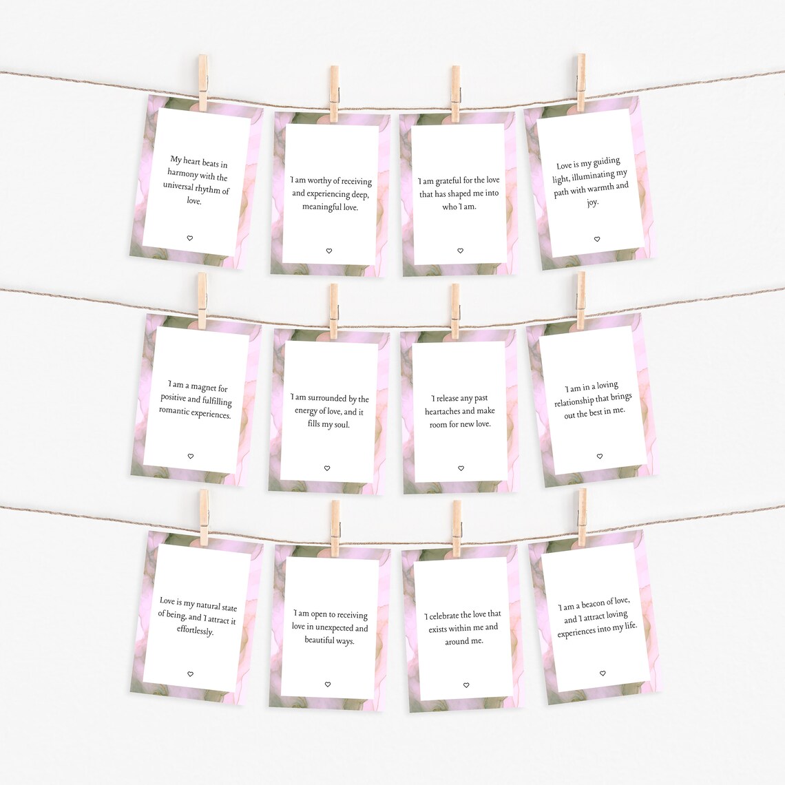 Valentines Day Affirmation Cards, Printable PDF, Self Love and Self ...