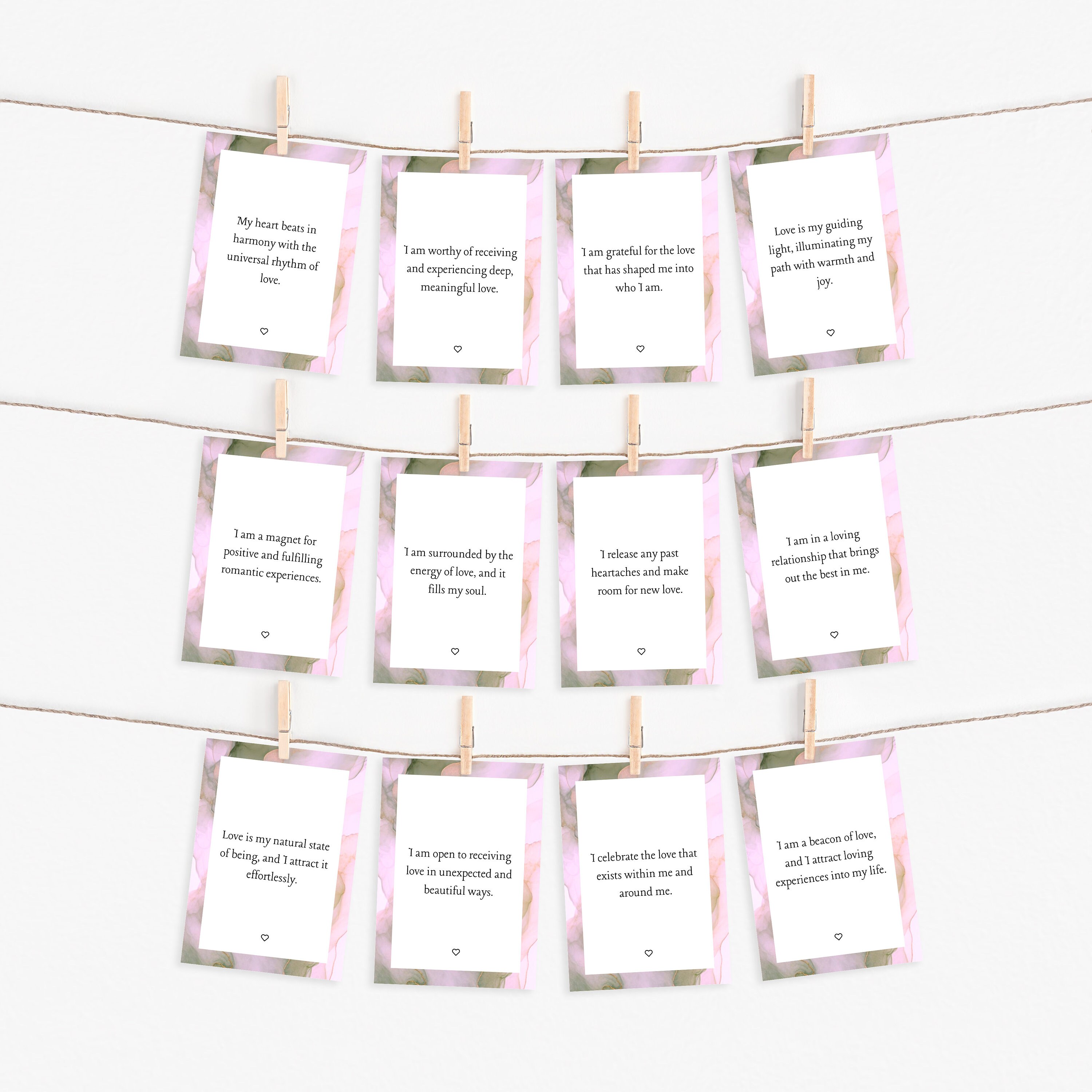 Valentines Day Affirmation Cards, Printable PDF, Self Love and Self ...