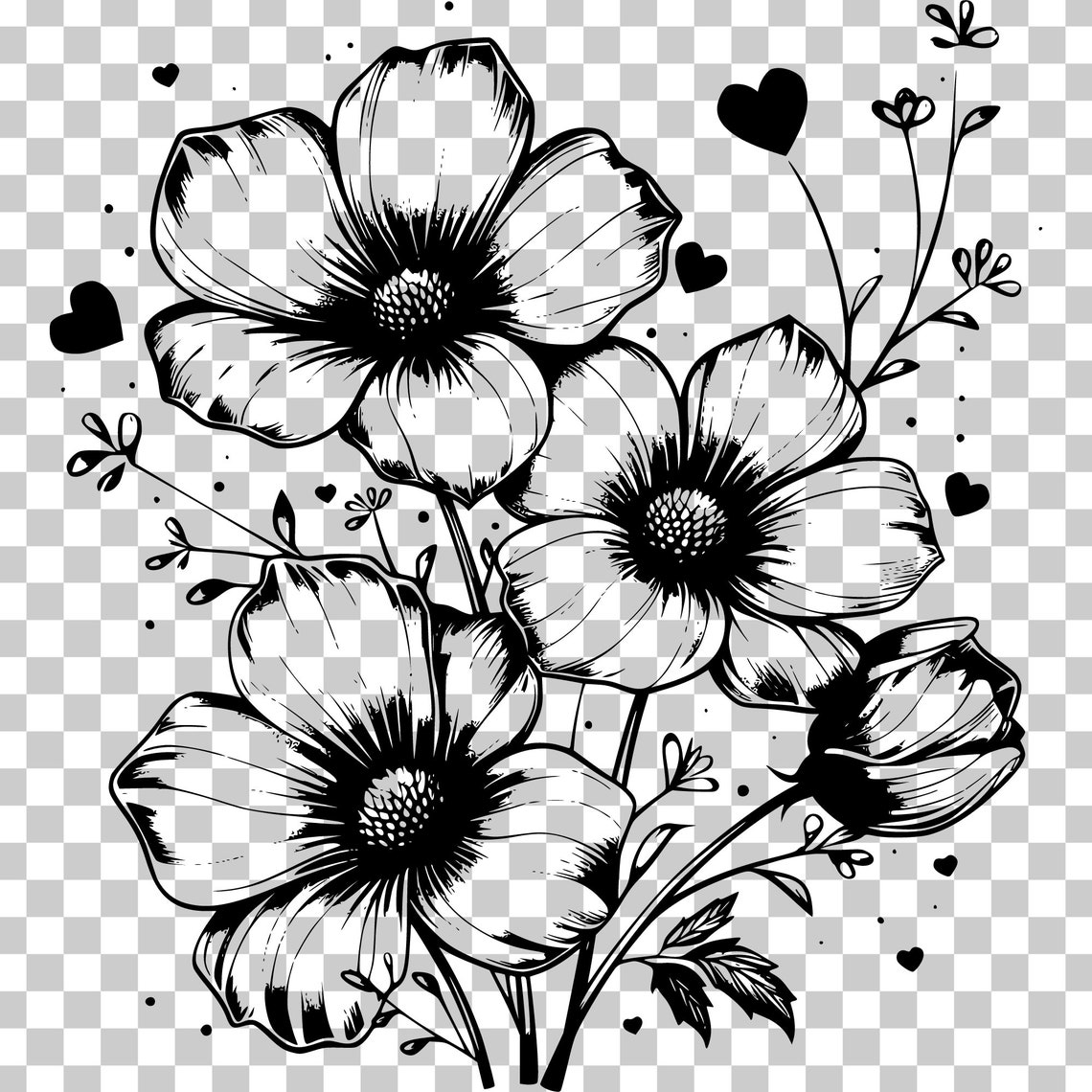 Cosmos Flower Svg October Birth Flower Png Floral Svg Birth Month ...