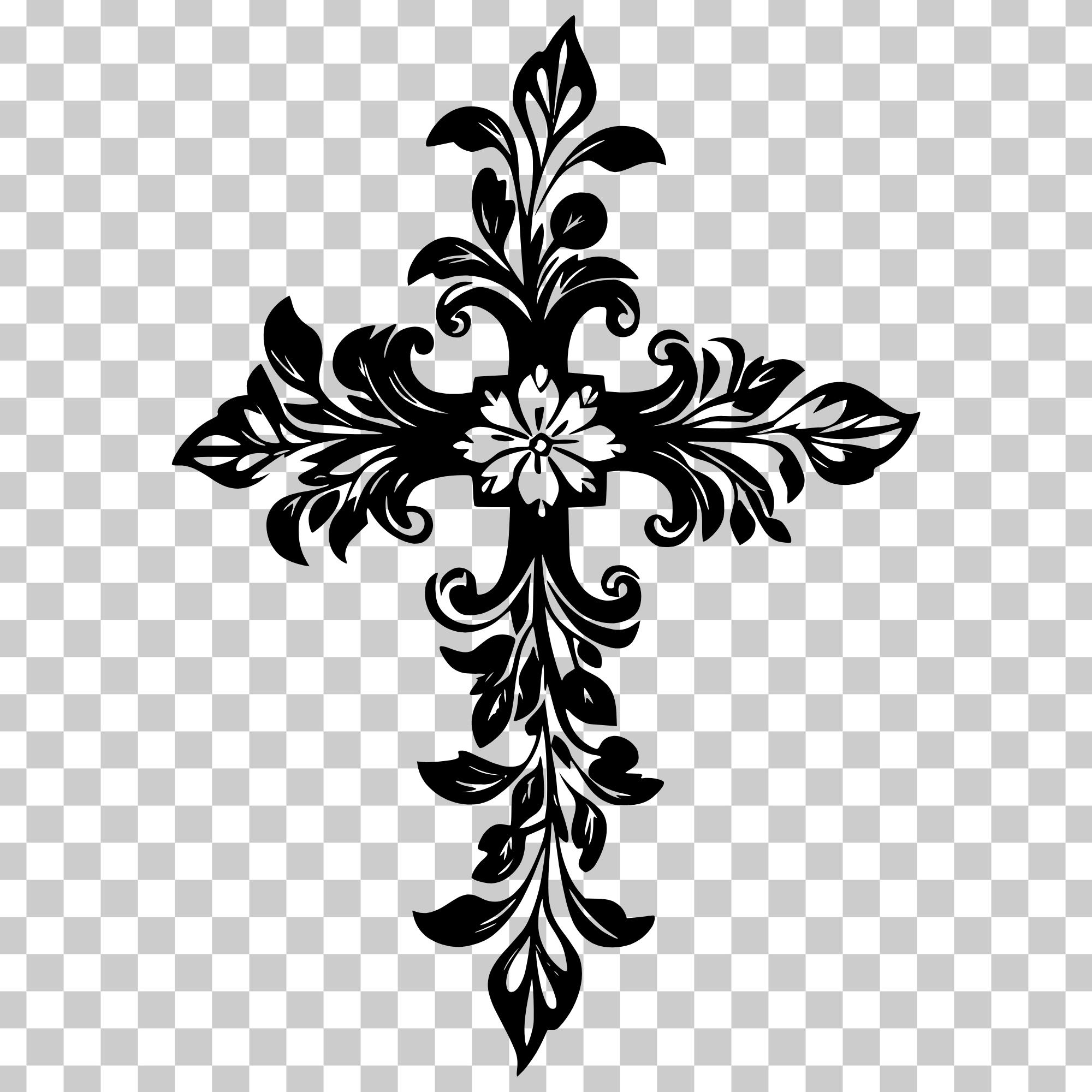 Ornate Cross Svg, Decorative Cross Svg, Religious Svg Design, Christian ...