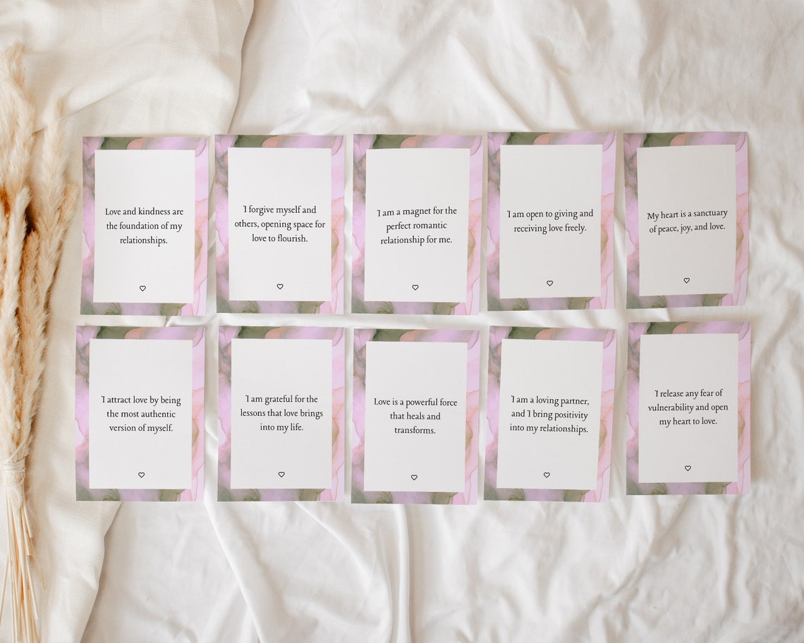 Valentines Day Affirmation Cards, Printable PDF, Self Love and Self ...