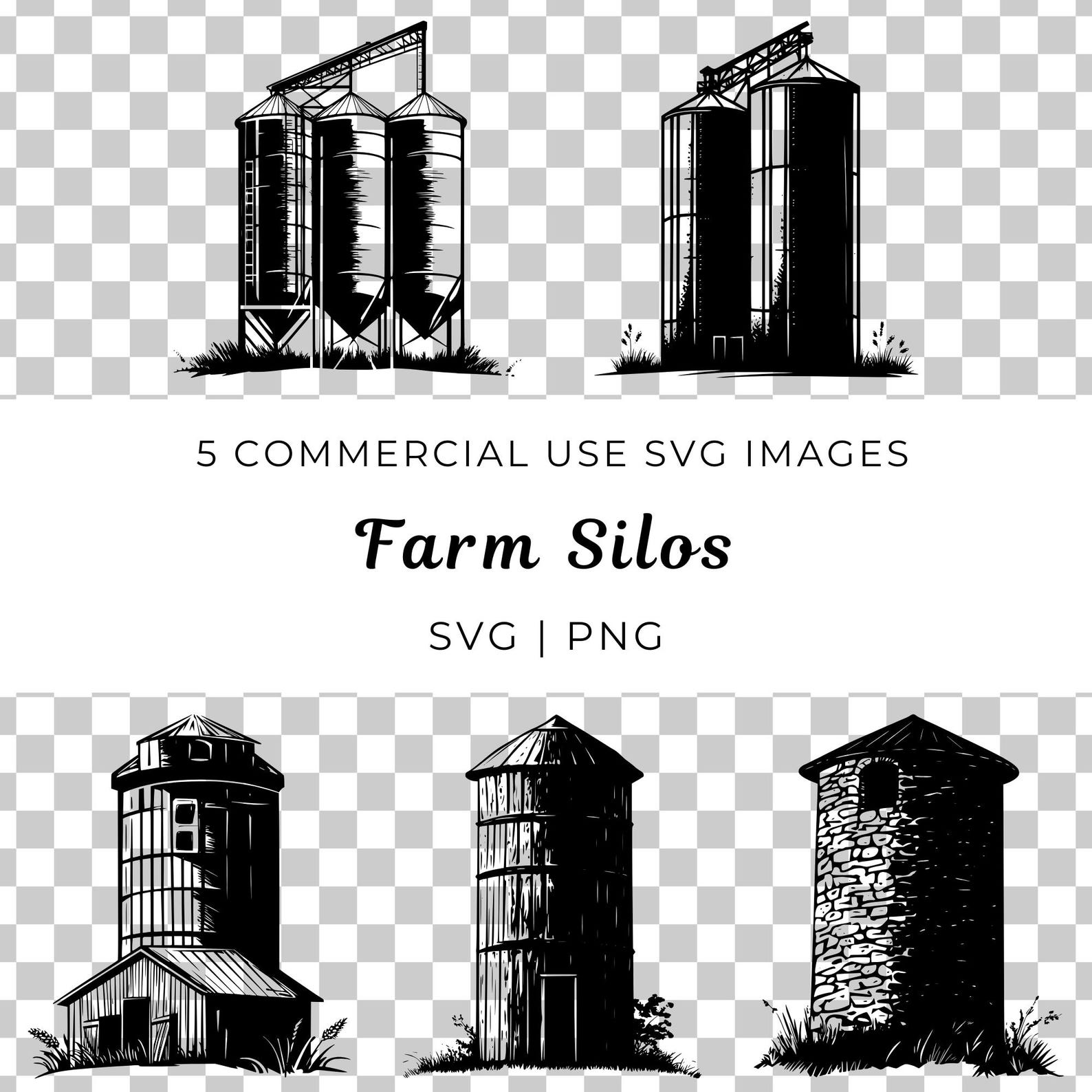 Farm Silo Svg, Grain Storage Svg, Agricultural Structure Svg, Farming ...