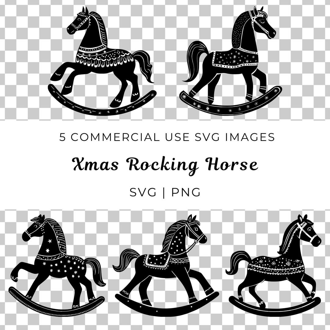 Christmas Rocking Horse Svg, Rocking Horse Svg, Holiday Rocking Horse ...
