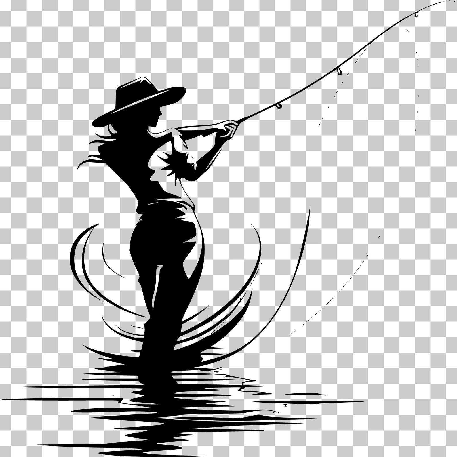 Fisherwoman Svg | Fishing Clipart | Fishing Day | Women Who Fish ...