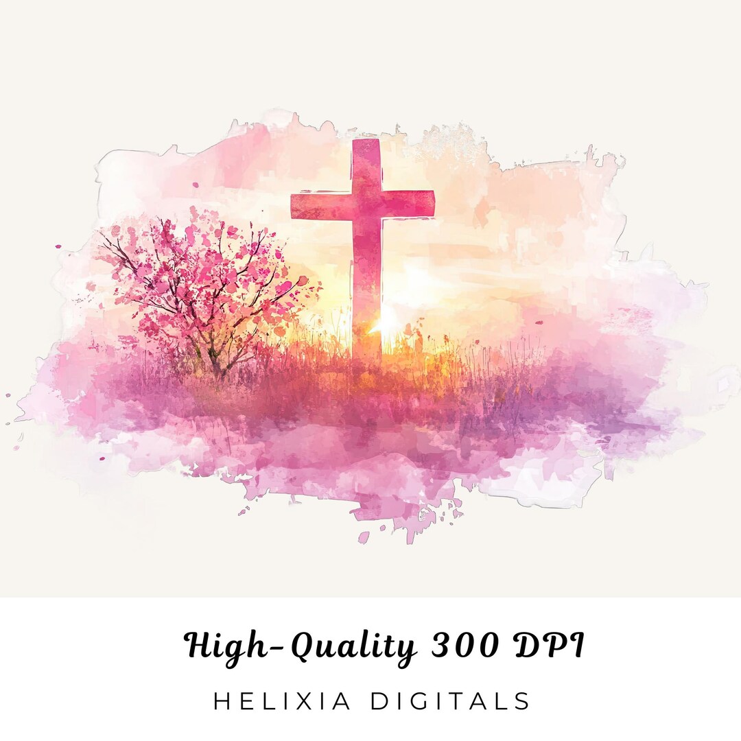 Sunlit Cross PNG, Easter Watercolor Clipart (digital Download) - Etsy