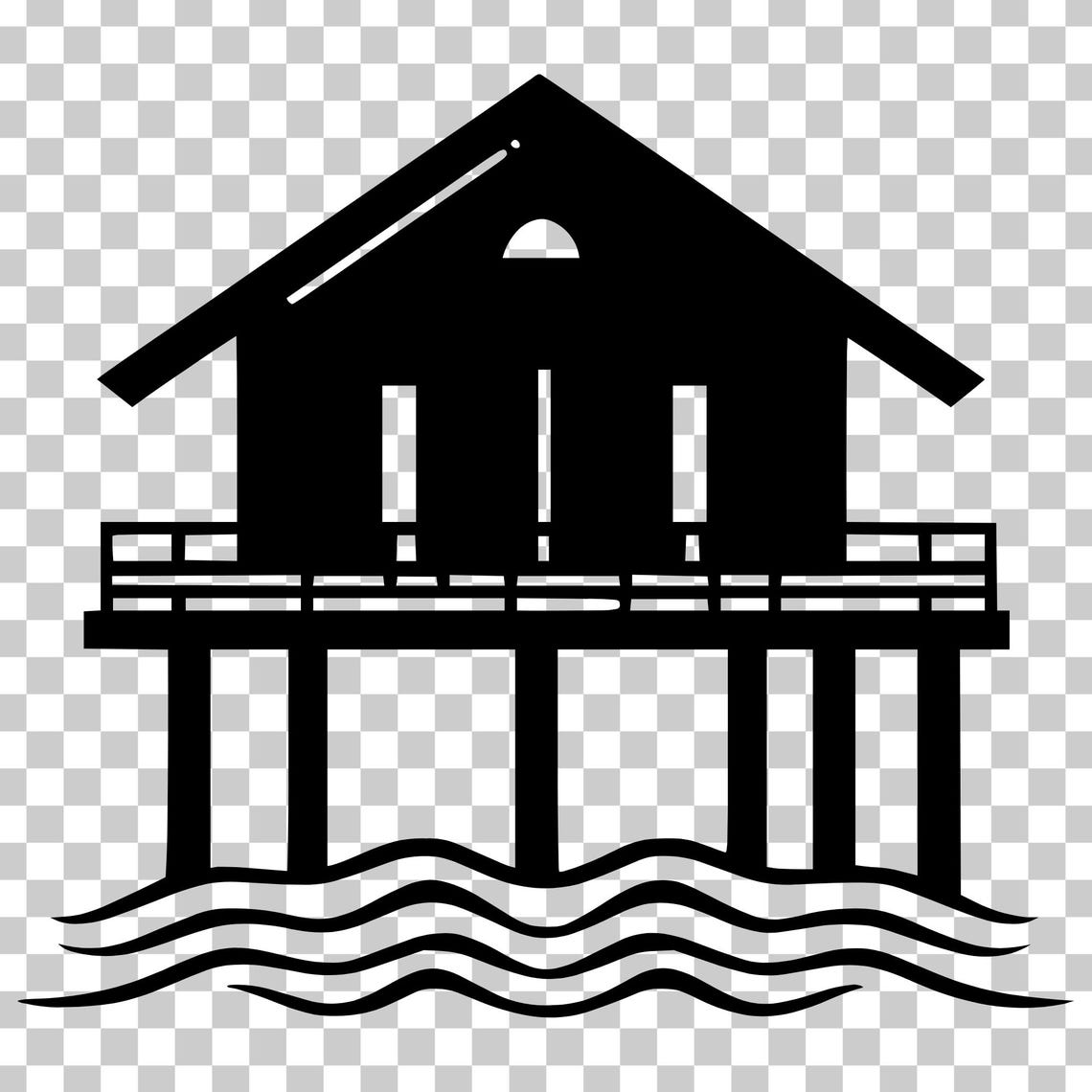 Water Villa Svg, Overwater Bungalow Vector, Island Resort Svg, Luxury ...