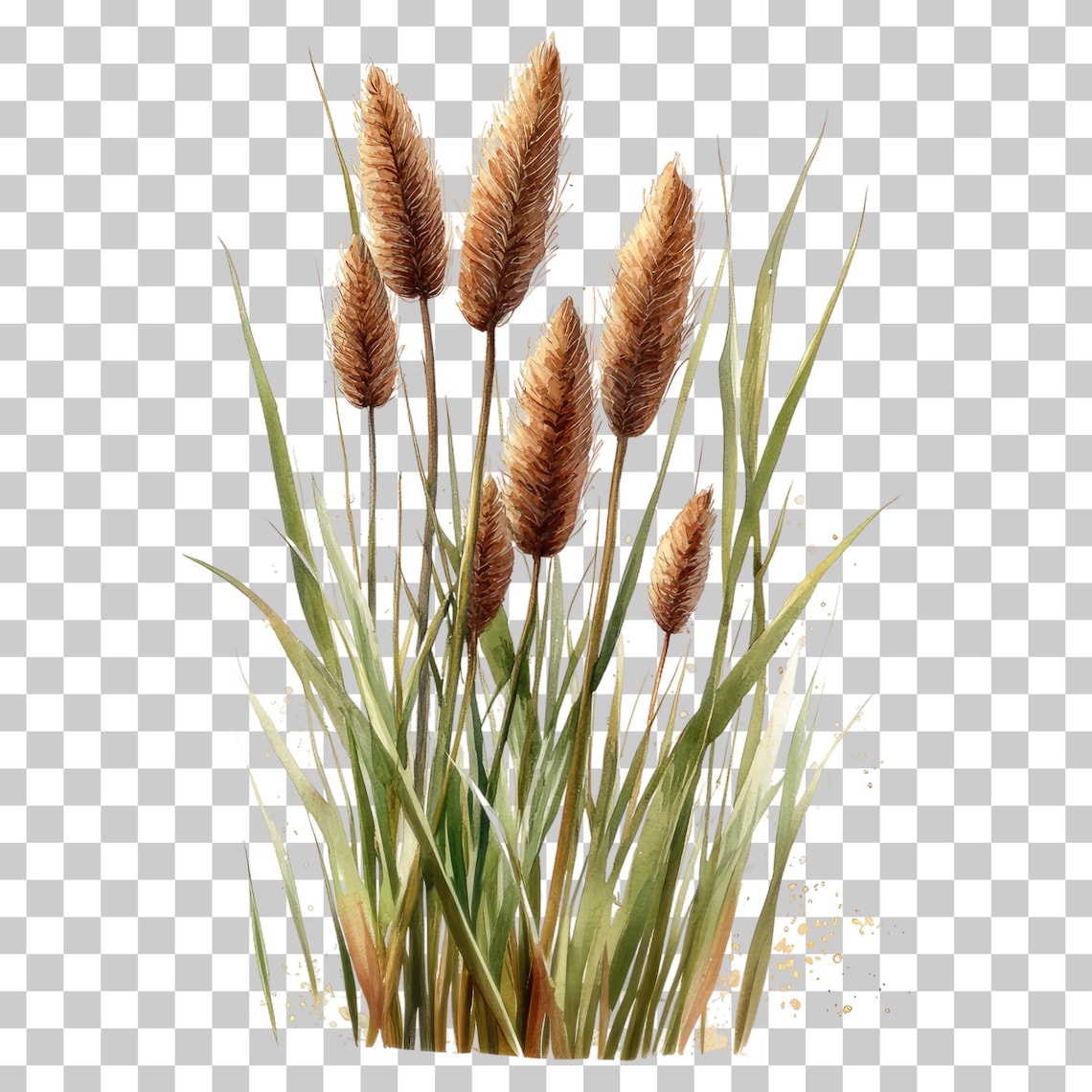 Cattails Png, Cattail Clipart, Bulrush Plant Png, Wild Grass Png, Reeds Clipart, Bulrush Clipart ...
