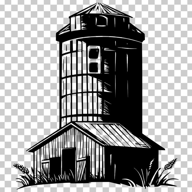 Farm Silo Svg, Grain Storage Svg, Agricultural Structure Svg, Farming ...