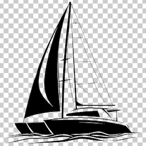 Catamaran Svg, Sailing Boat Vector, Ocean Catamaran Vector, Nautical ...