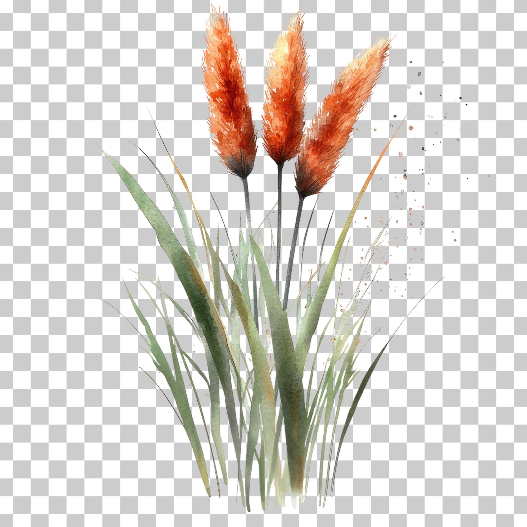 Cattails Png, Cattail Clipart, Bulrush Plant Png, Wild Grass Png, Reeds ...