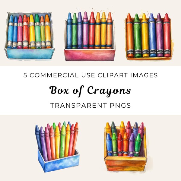 Crayon Box Clipart - Etsy