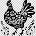 Scandi Chicken Svg, Folk Art Chicken Svg, Country Hen Svg, Folk Art ...
