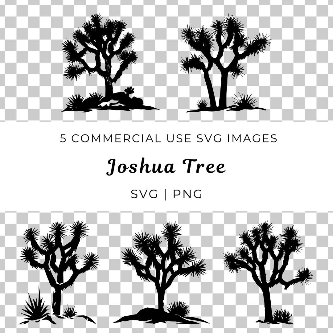 Joshua Tree Svg Design, Desert Landscape Vector, Mojave Tree Svg, Arid ...