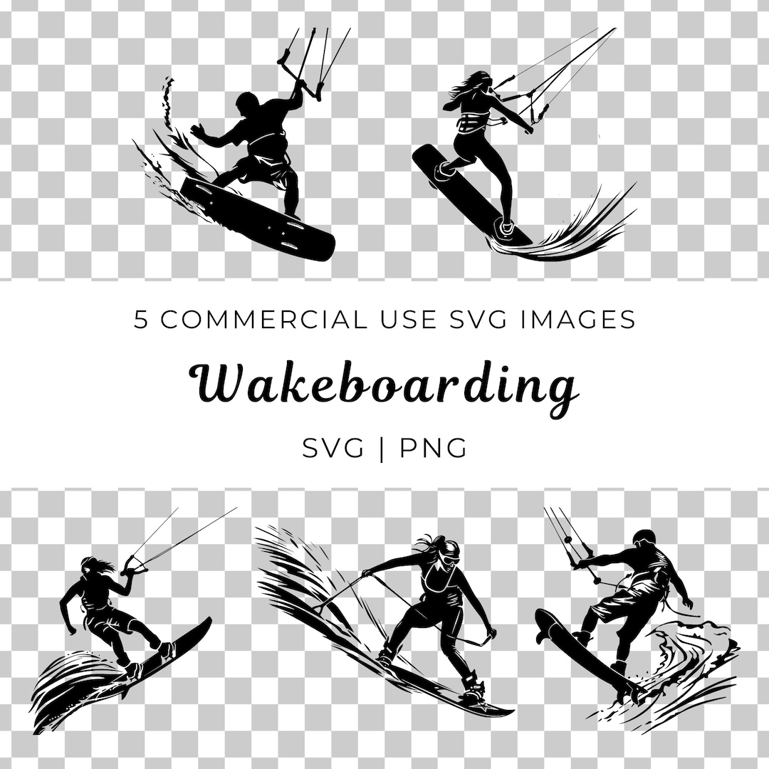 Wakeboarding SVG, Watersports Svg, Wakeboard Png, Ocean Sports Vector ...