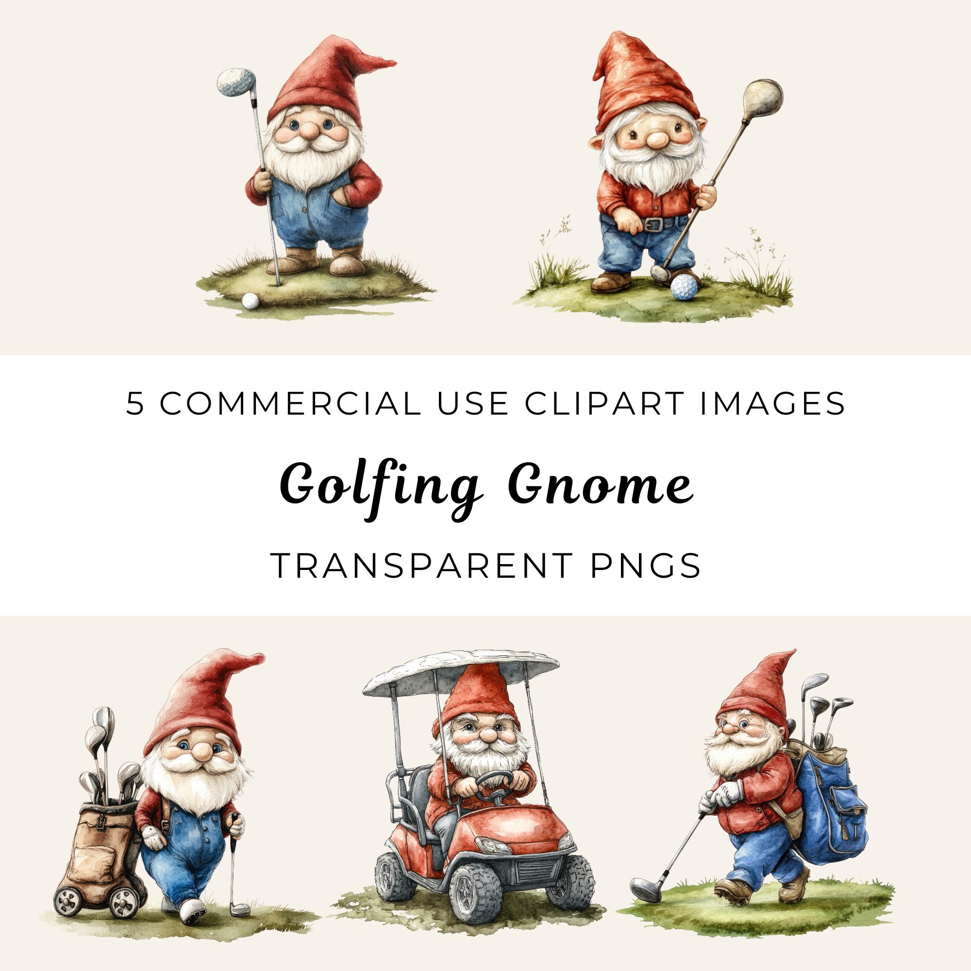 Golfing Gnomes Clipart, Golf Png, Gnome Png, Gnome Playing Golf, Gnome ...
