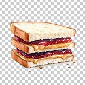 Peanut Butter and Jelly Sandwich Clipart, PB and J Clipart, Peanut ...