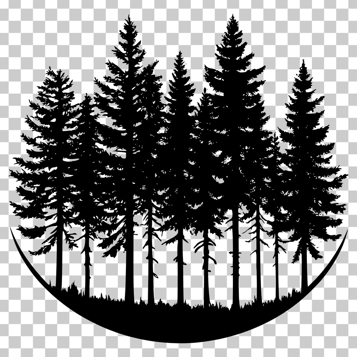Pine Tree Forest Svg, Evergreen Woods, Mountain Forest Svg, Dense ...