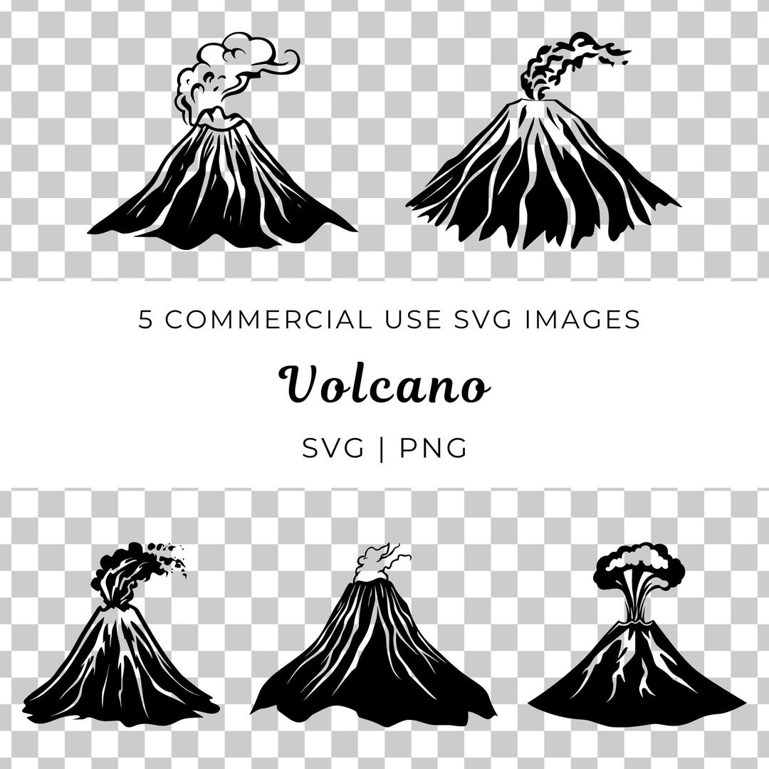 Volcano Svg, Volcanic Eruption Vector, Lava Flow Svg, Mountain Eruption ...