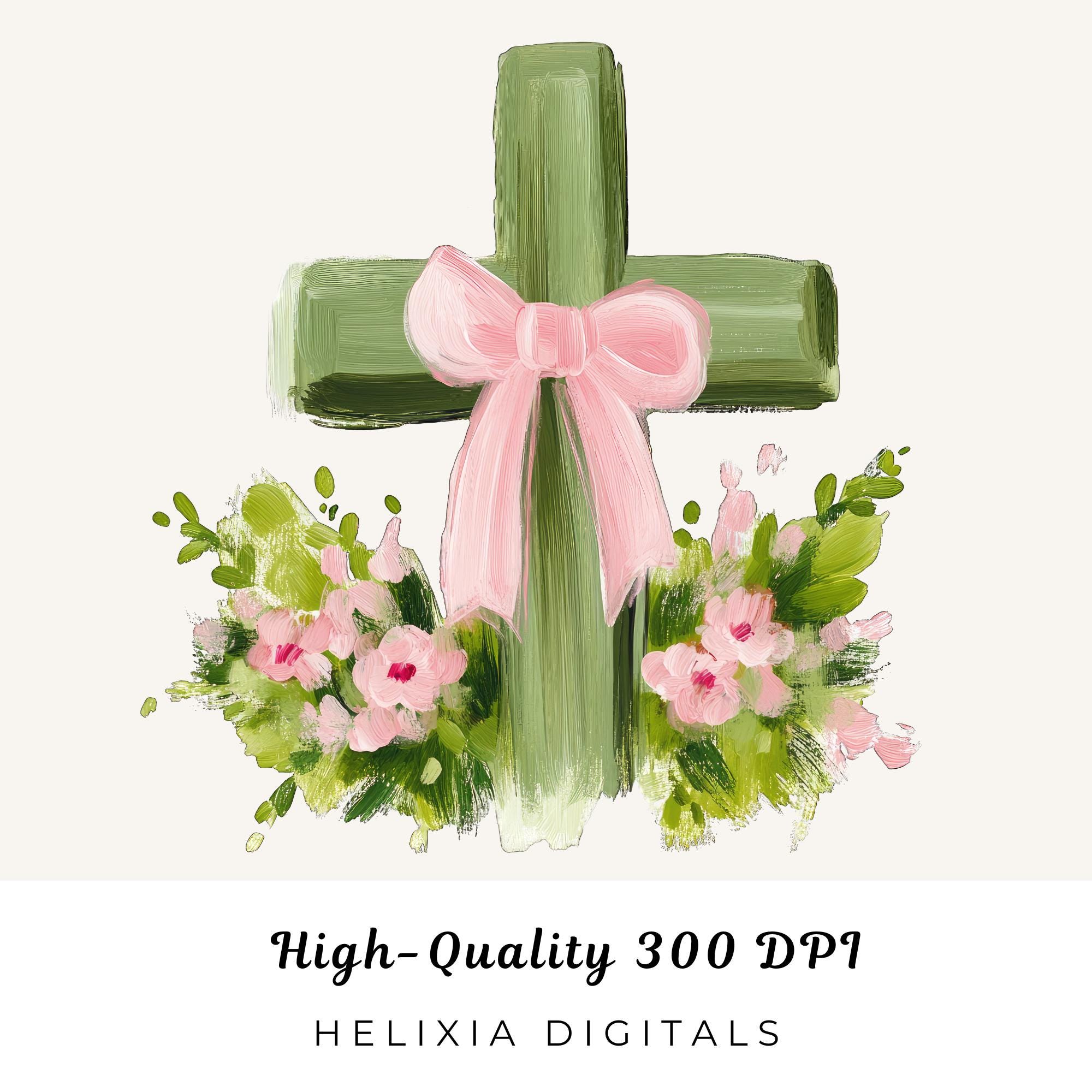 Religious Cross With Flowers, Easter With Cross Png, Coquette Bow Png ...