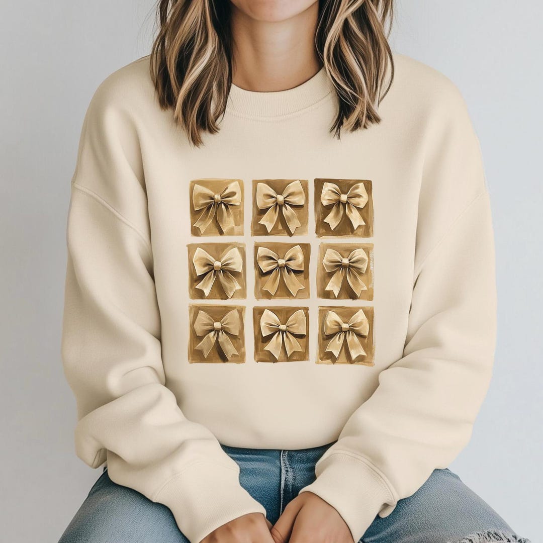 Beige Ribbon Bow Png, Preppy Trendy Artistic Bow Png, Tshirt Design for ...