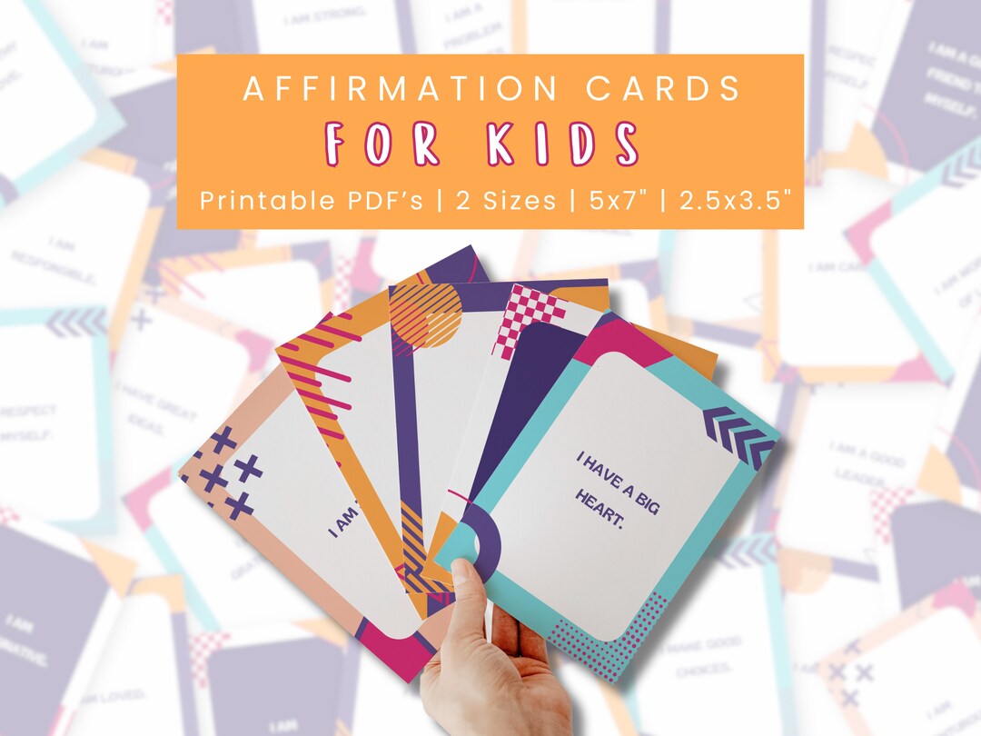 Kids Affirmation Cards, Positive Kids Cards, Kids Confidence Cards ...