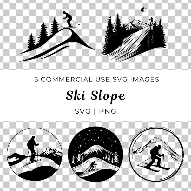Skiing Background Clipart - Etsy