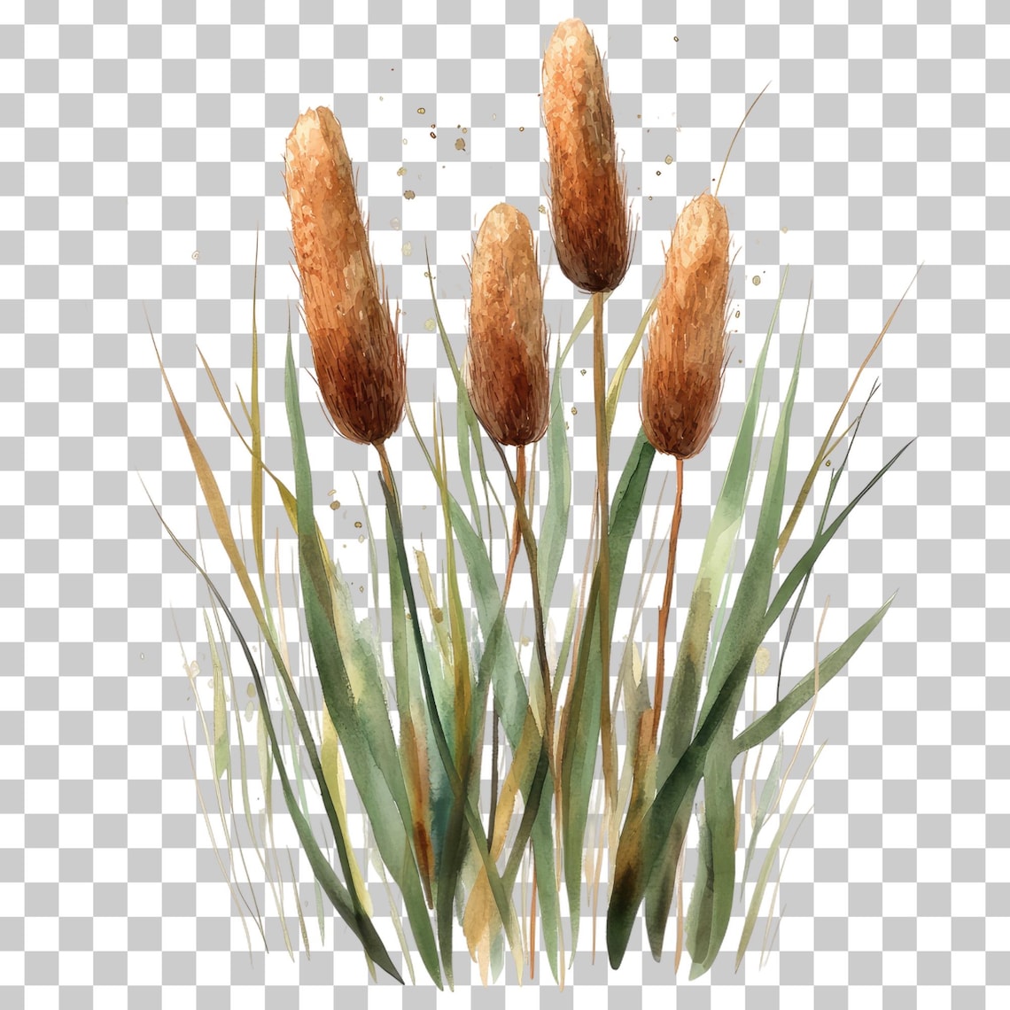 Cattails Png, Cattail Clipart, Bulrush Plant Png, Wild Grass Png, Reeds ...