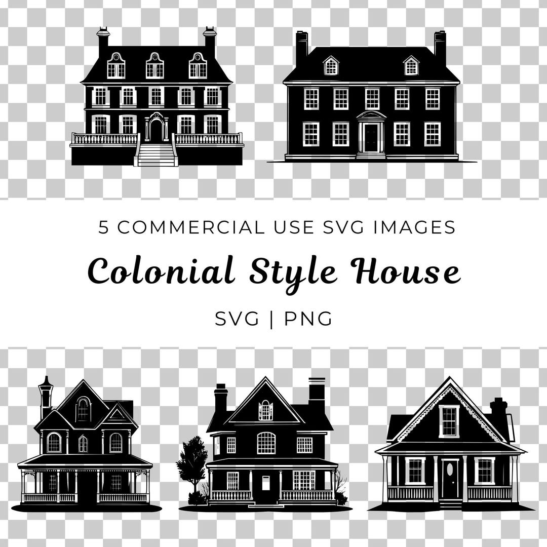 Colonial House Svg, Classic Home Vector, Traditional House Svg ...