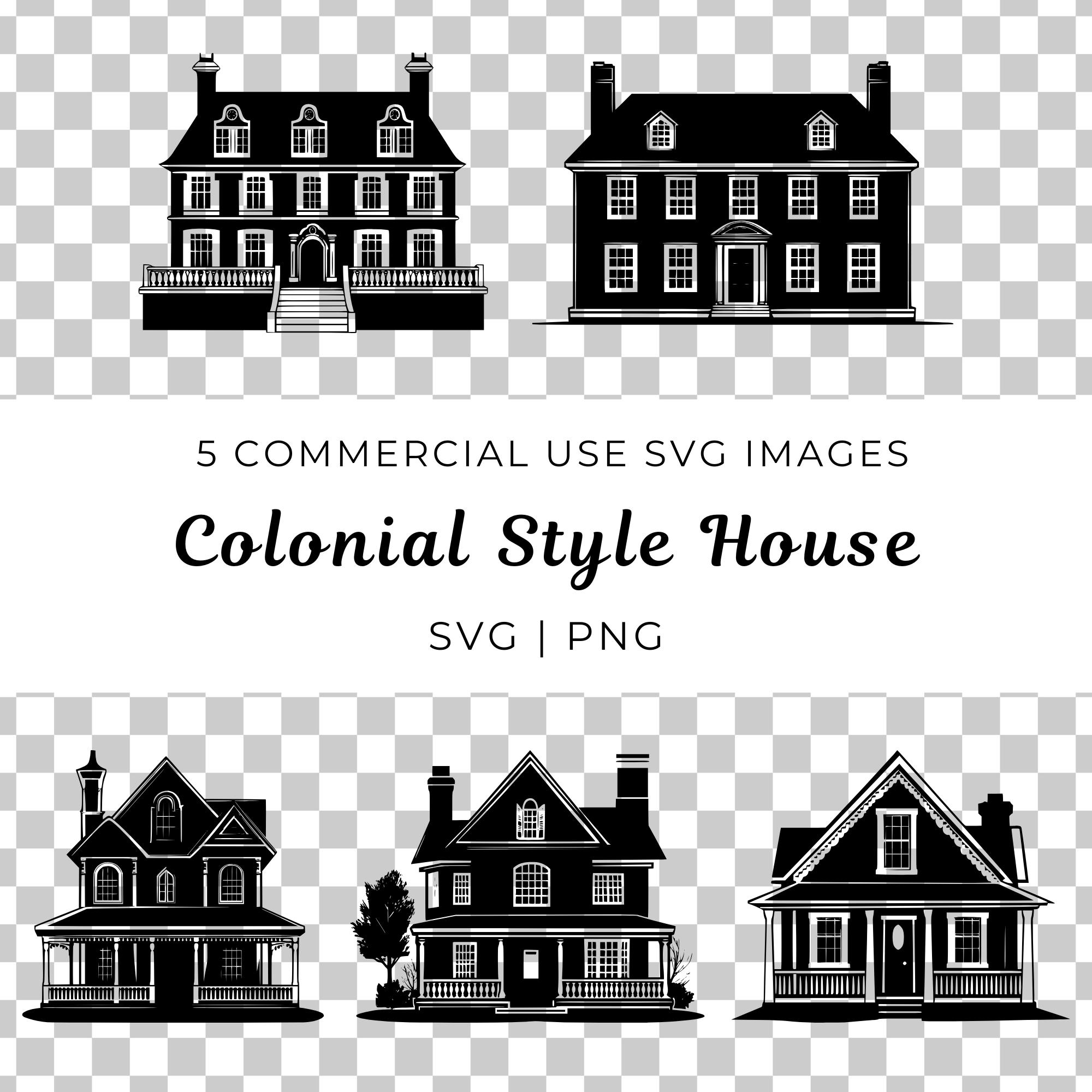 Colonial House Svg, Classic Home Vector, Traditional House Svg ...