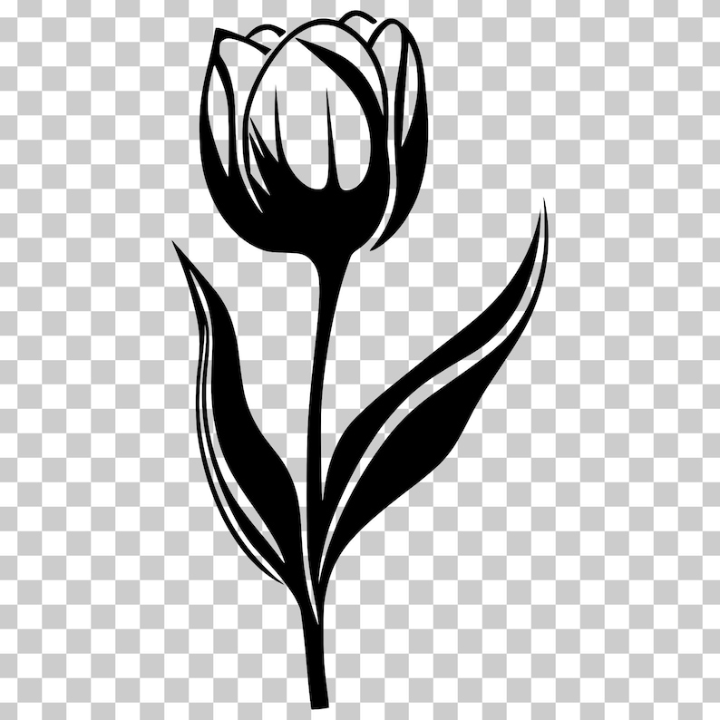 Tulip Svg, Spring Flower Vector, Blooming Tulip Svg, Elegant Tulip ...