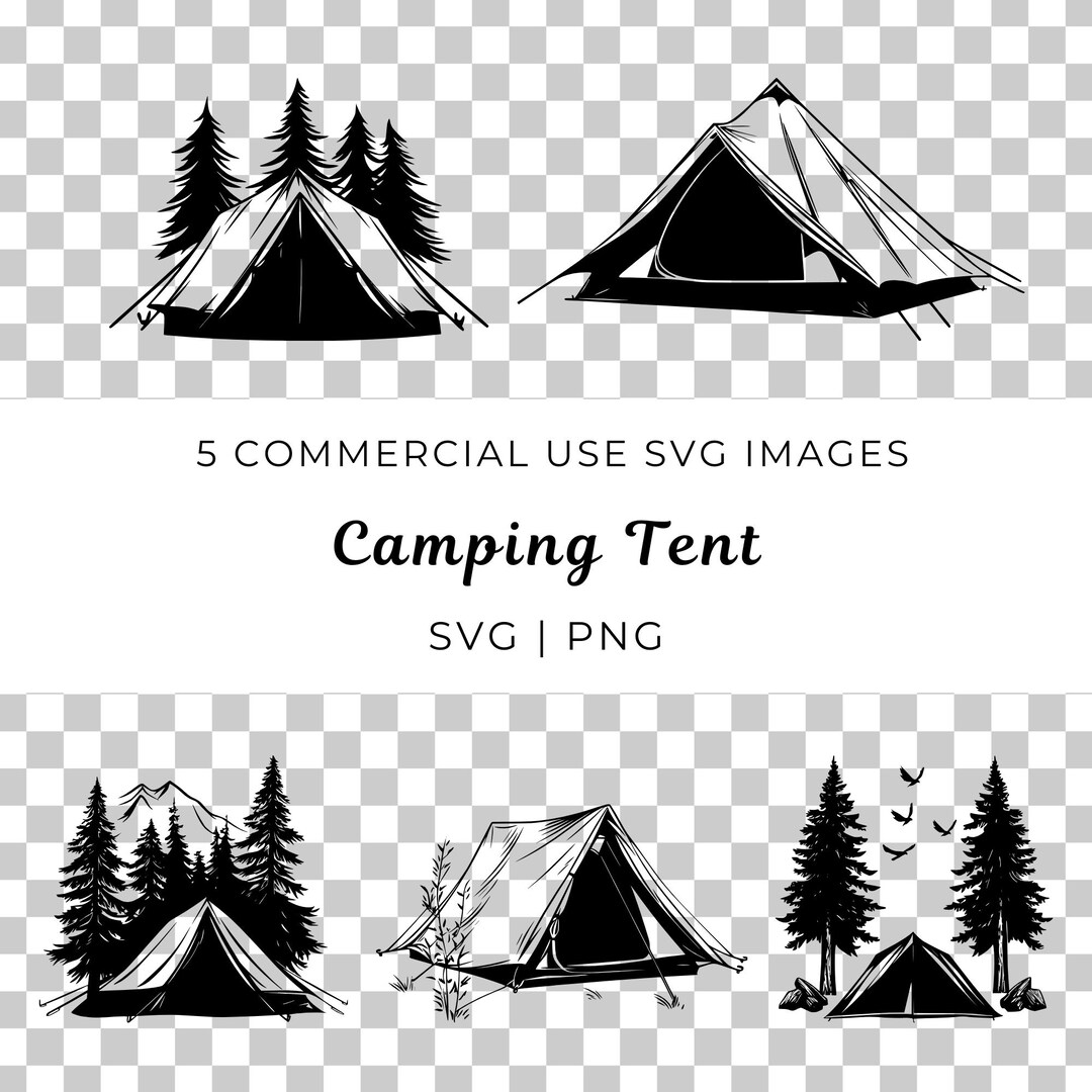 Camping Tent Svg, Outdoor Camping Vector, Wilderness Tent Svg, Forest ...