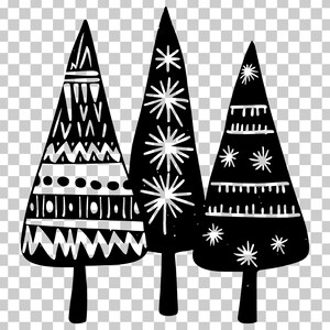 Scandi Pine Trees Vector, Folk Art Christmas Svg, Scandinavian ...