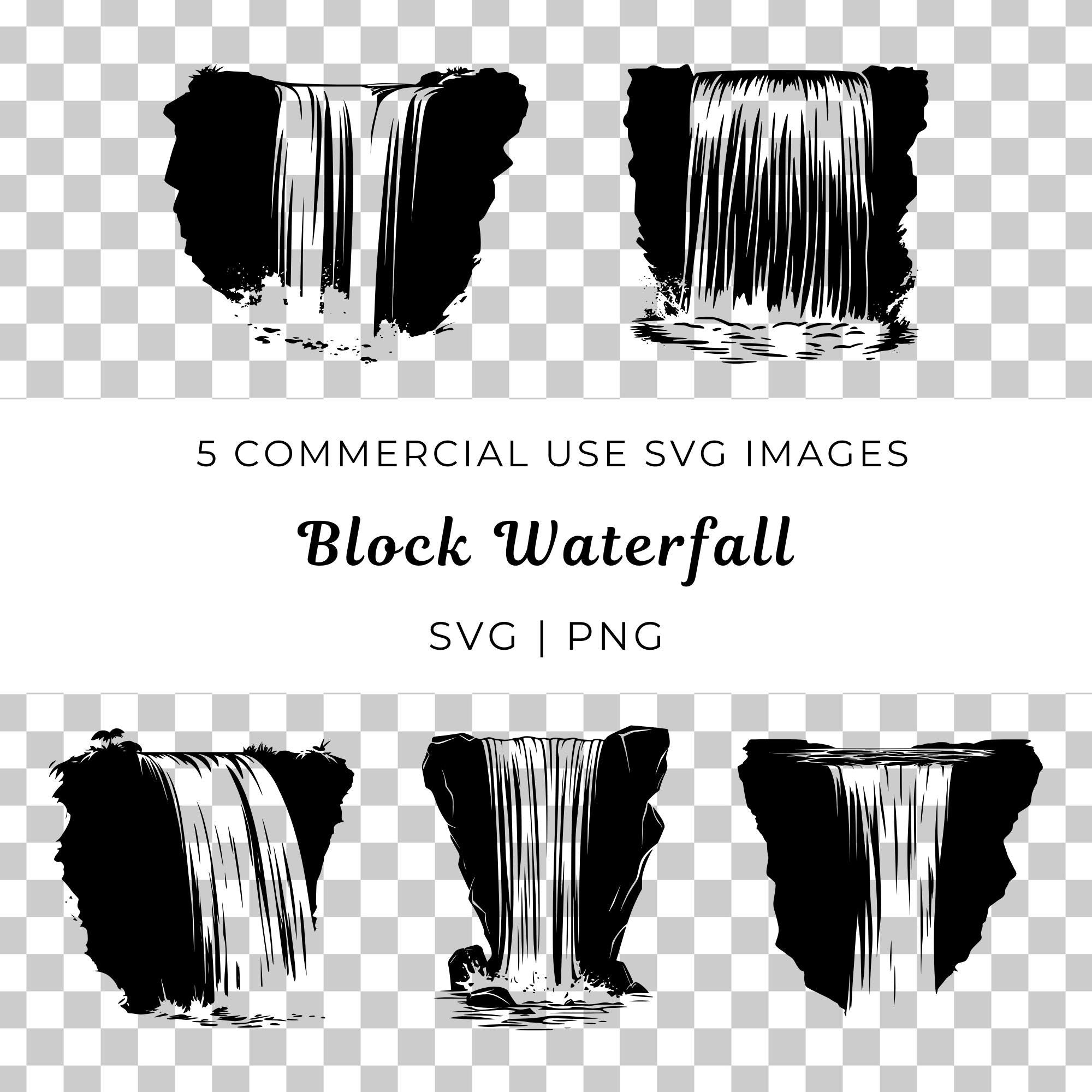 Block Waterfall Svg, Sheet Waterfall Vector, Wide Cascade Svg ...