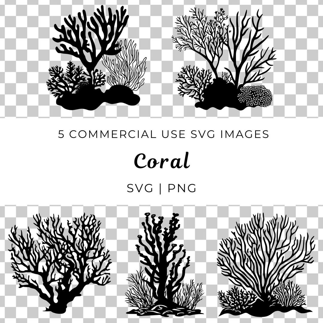 Coral Reef Svg, Ocean Life Vector, Marine Life Svg, Underwater Scene ...