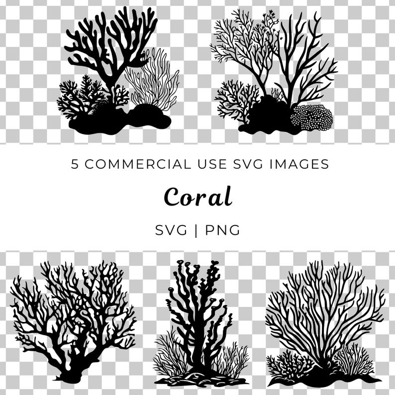 Coral Reef SVG, Ocean Life Vector, Marine Scene (digital Download) - Etsy