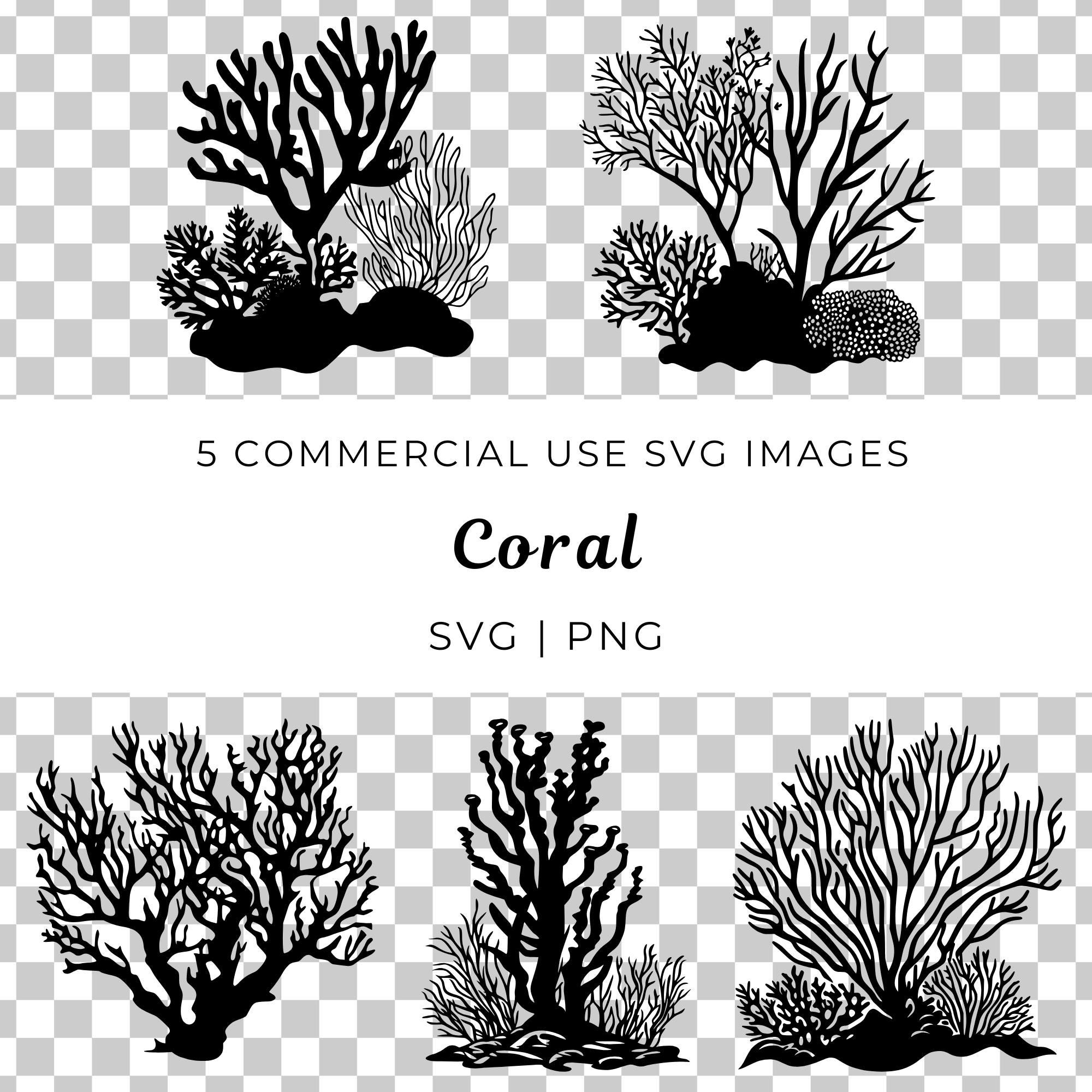Coral Reef Svg, Ocean Life Vector, Marine Life Svg, Underwater Scene ...