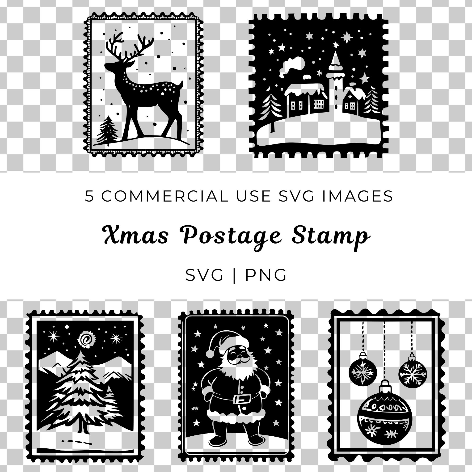 Christmas Postage Stamp Svg, Postage Stamp Svg, Holiday Stamp Svg, Xmas ...