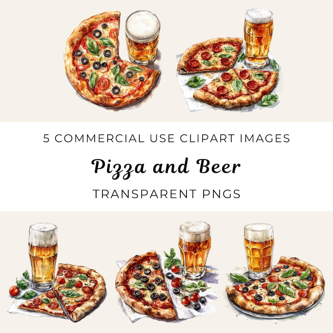 Pizza and Beer Clipart, Beer and Pizza Png, Pizza and Brews, Beer Png ...