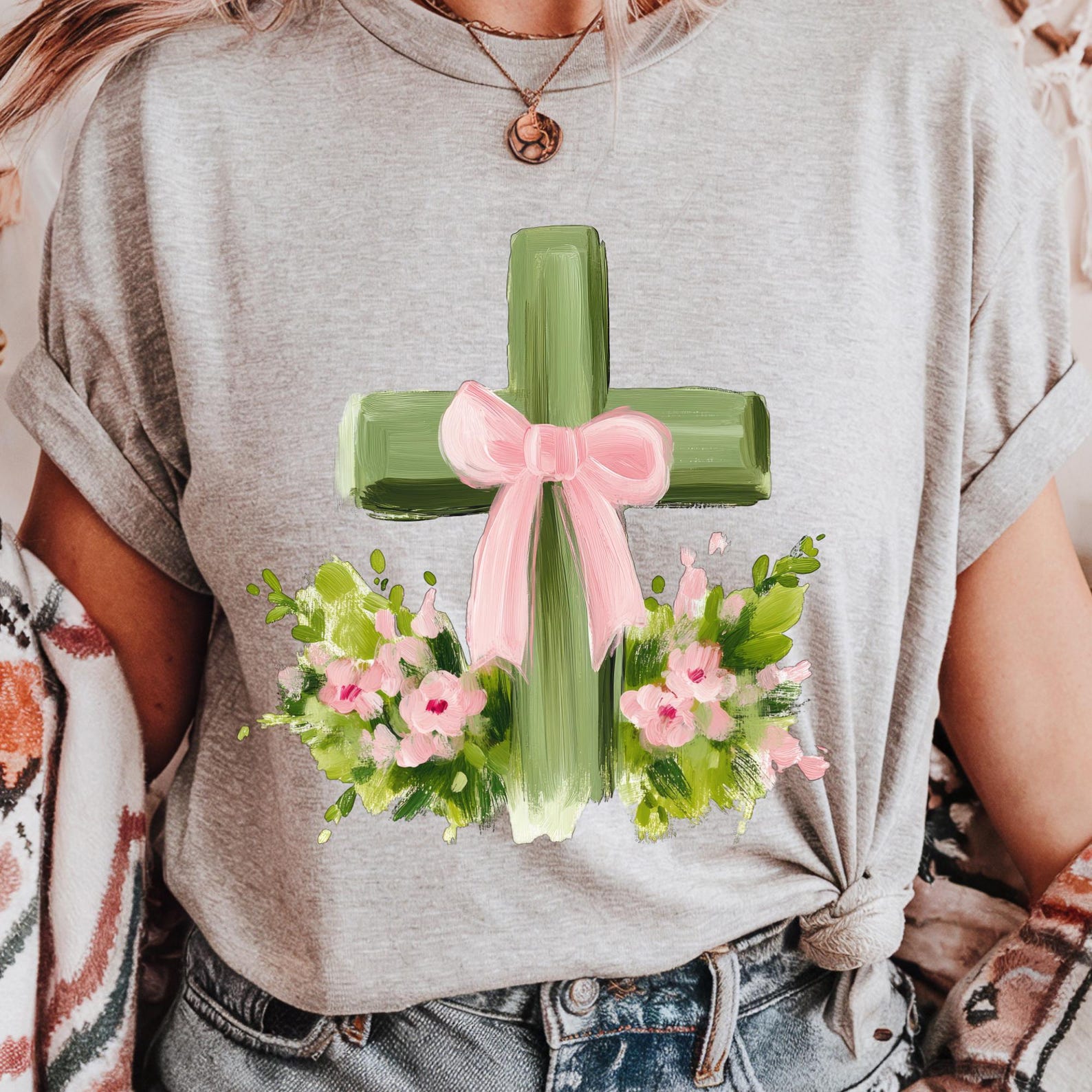 Religious Cross With Flowers, Easter With Cross Png, Coquette Bow Png ...