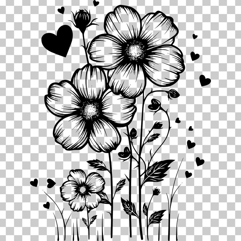 Cosmos Flower Svg October Birth Flower Png Floral Svg Birth Month ...